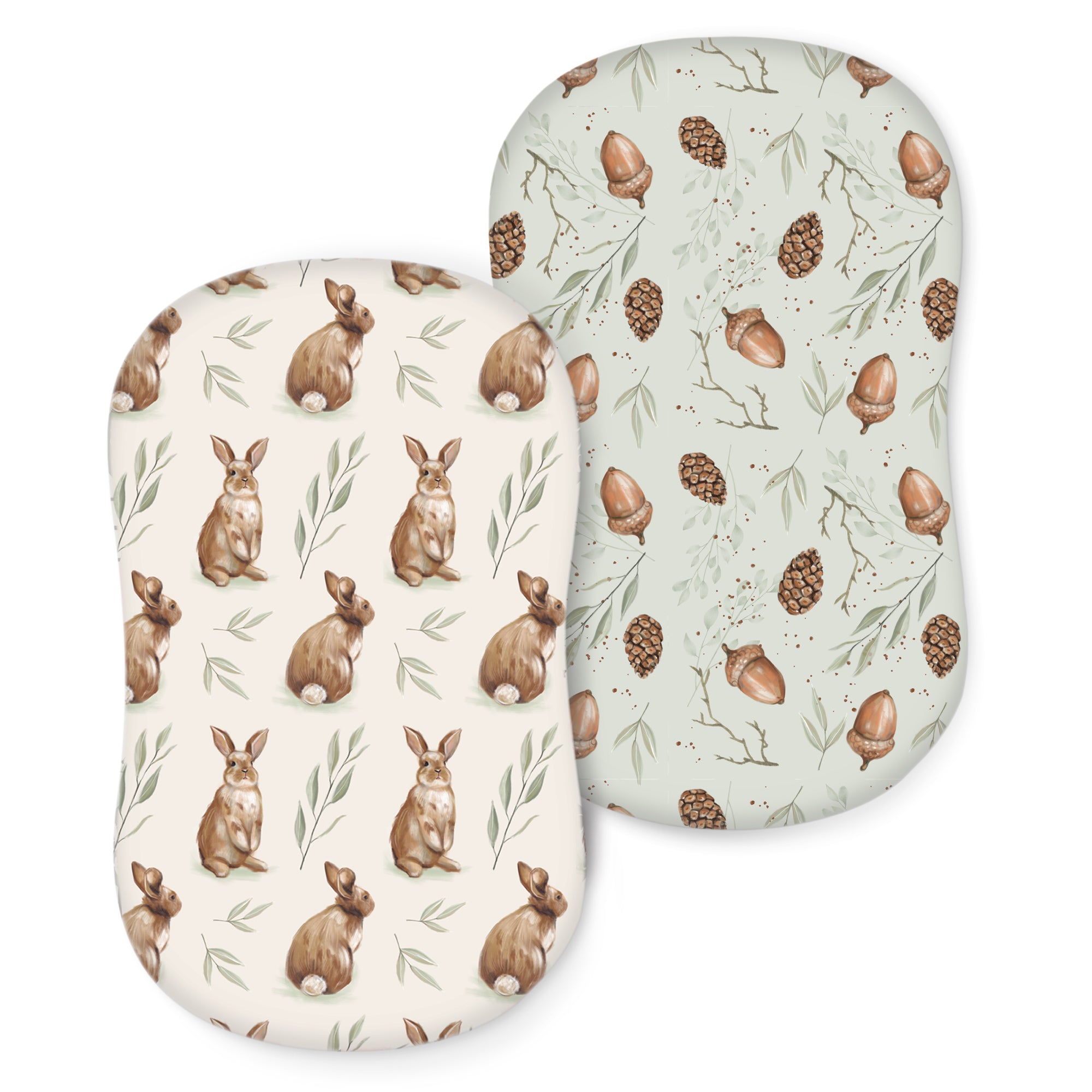 Acrabros Snug Fitted Bassinet Sheet Set Rabbit Nuts